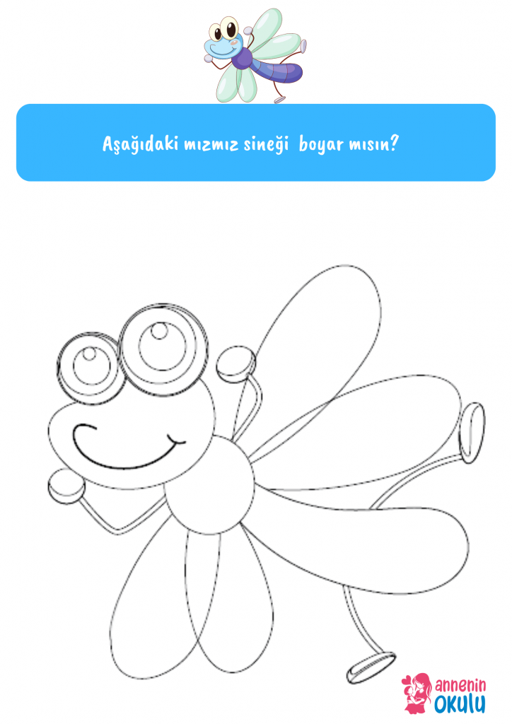 Mızmız Sinek Boyama Sayfası - Annenin Okulu