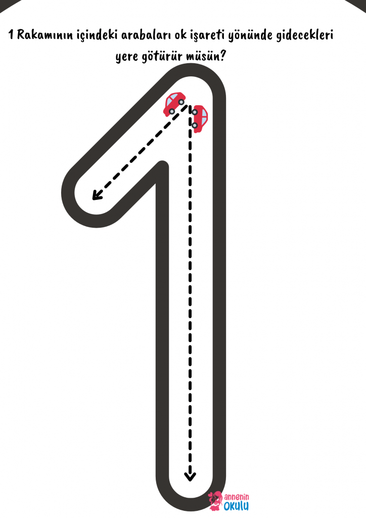 1 Rakamı ile İlgili Okuma Yazmaya Hazırlık Çalışması - Annenin Okulu