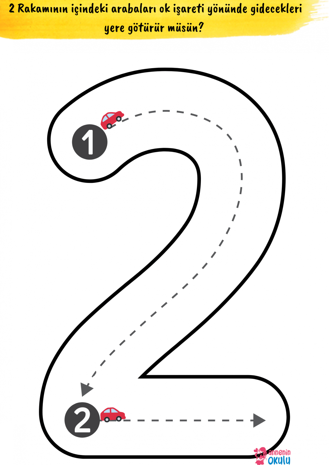 2 Rakamı Okuma Yazmaya Hazırlık Çalışması - Annenin Okulu
