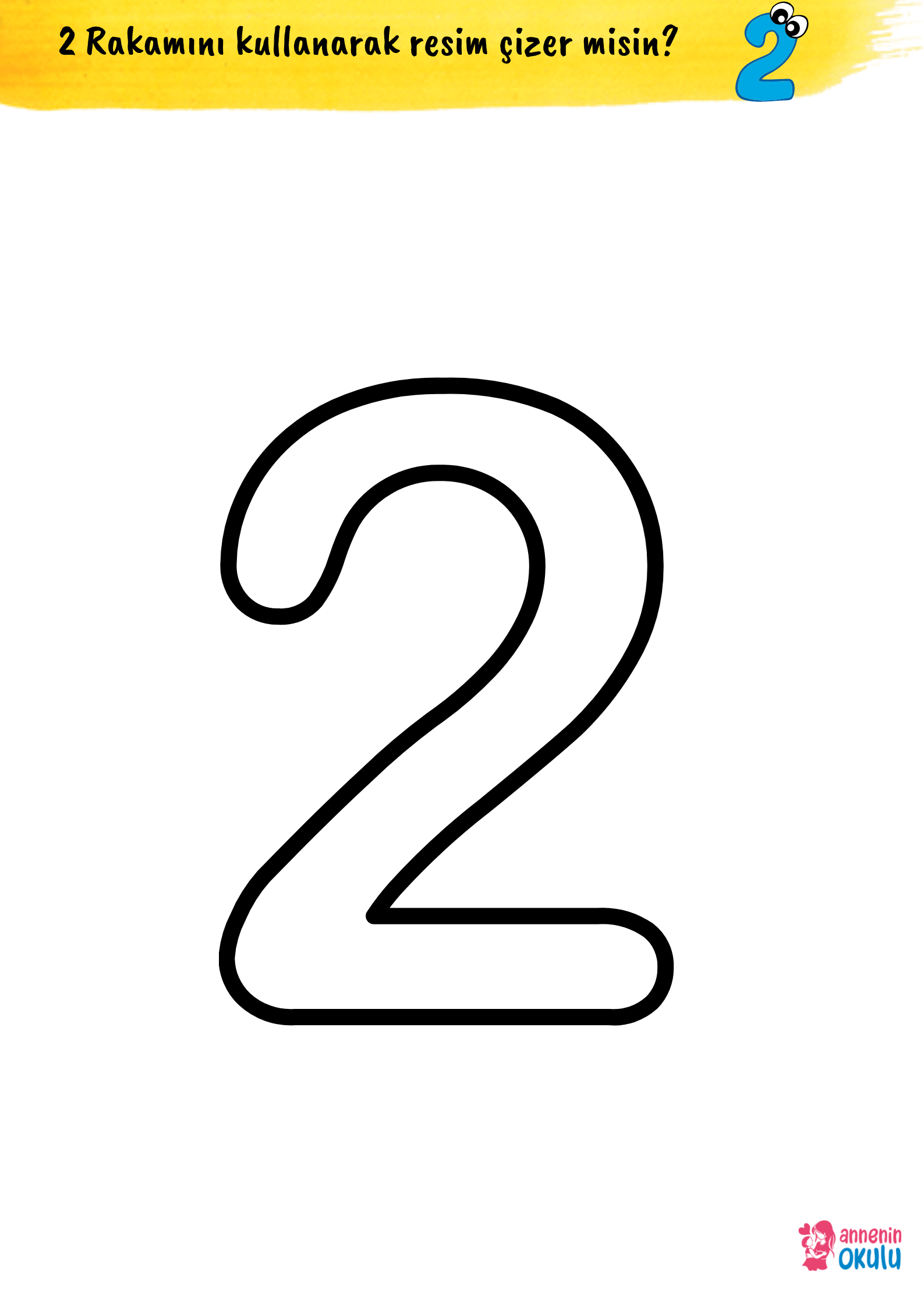 2 Rakamı Okuma Yazmaya Hazırlık Çalışması - Annenin Okulu