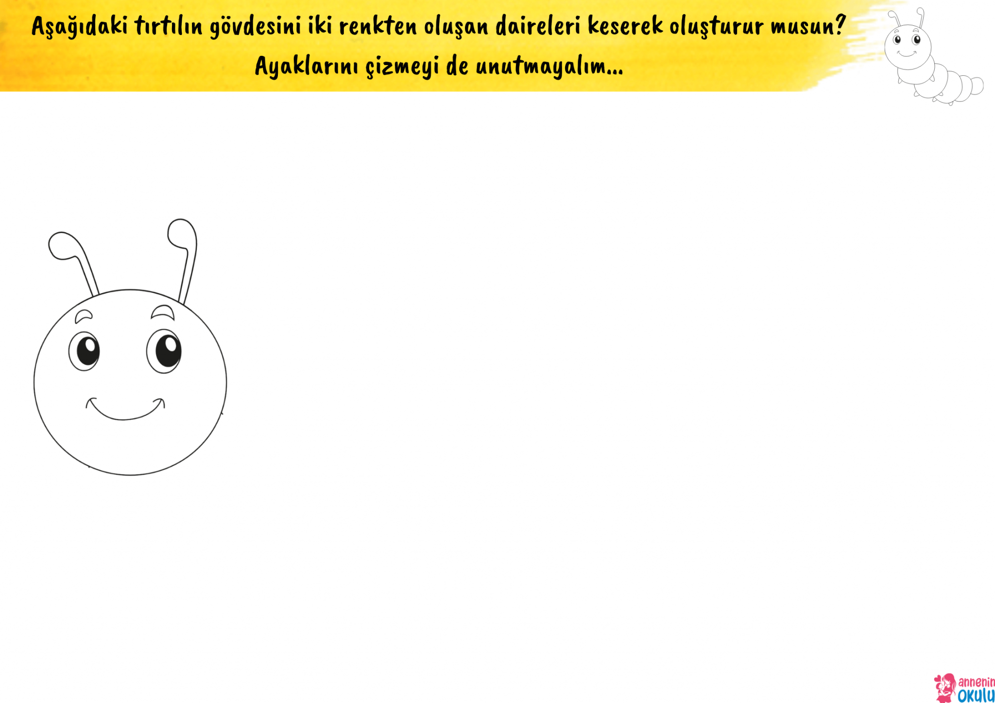 Tırtıl Örüntü Kağıt Etkinliği - Annenin Okulu