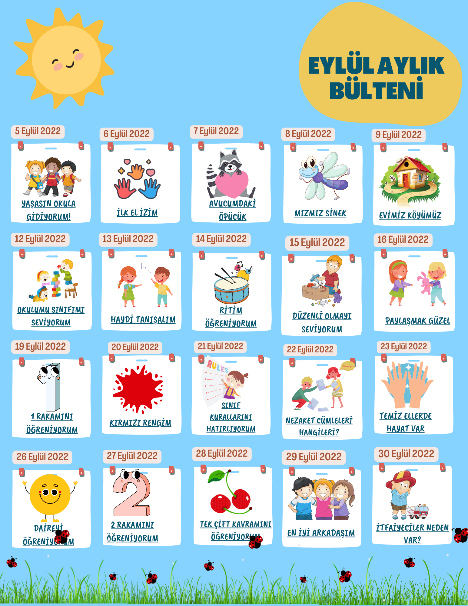 Eylül Aylık ve Haftalık Bülteni - Annenin Okulu