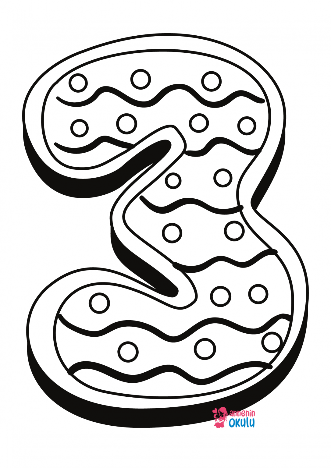 3 Rakamı Boyama - Annenin Okulu