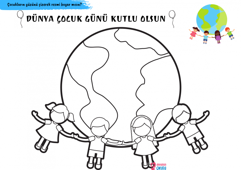 Dünya Çocuk Günü Boyama - Annenin Okulu