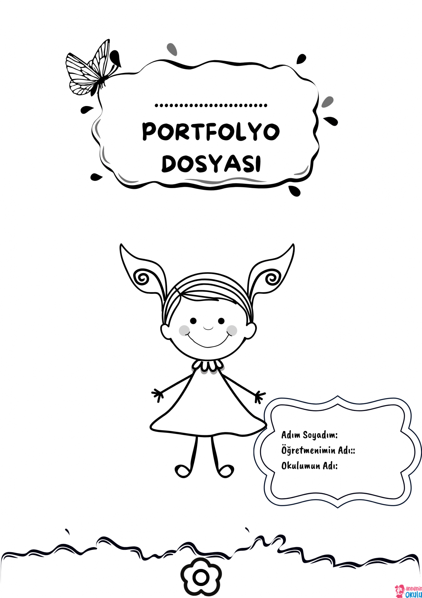 Anasınıfı Öğrenci Portfolyo Dosyası RENKSİZ - Annenin Okulu