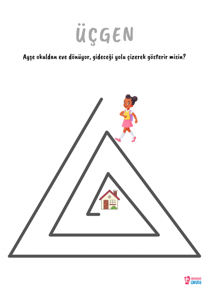 Üçgen ile İlgili Okuma Yazmaya Hazırlı Çalışmaları - Annenin Okulu