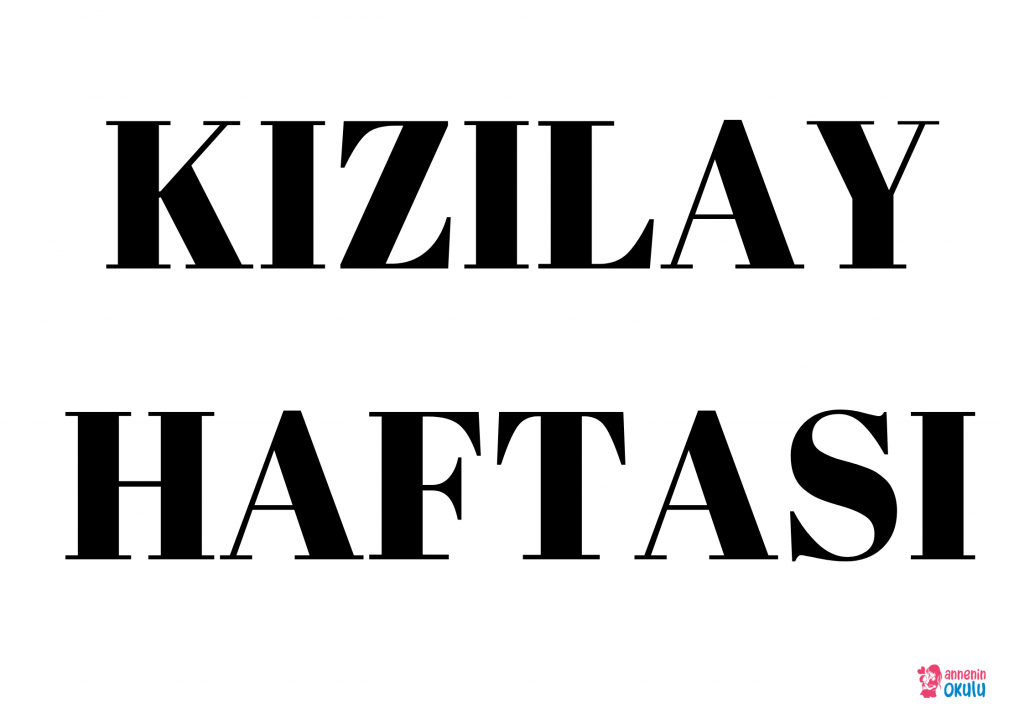 Kızılay Haftası Yazı Fontu ve Pano Görselleri - Annenin Okulu