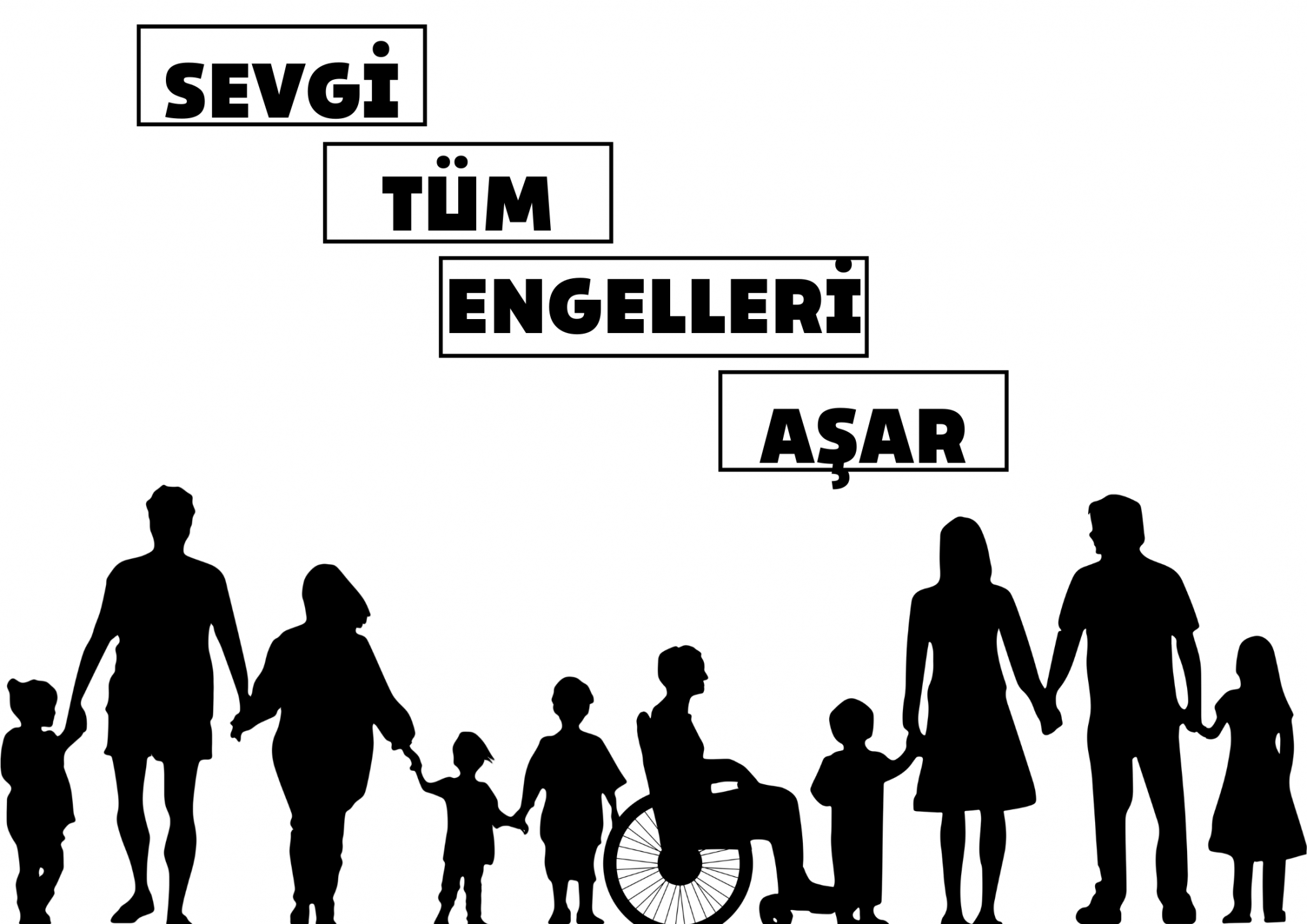 Sevgi Tüm Engelleri Aşar Pano Yazı Fontu ve Poster - Annenin Okulu