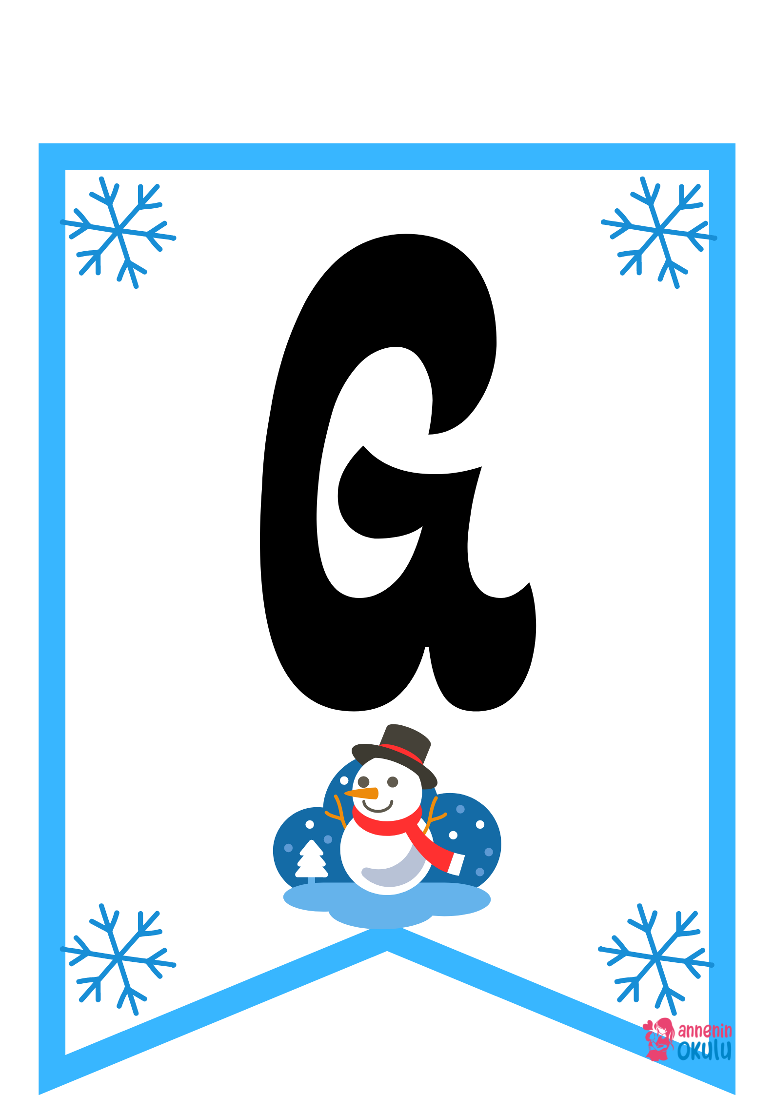 Hoş Geldin Kış Pano Yazısı - Annenin Okulu