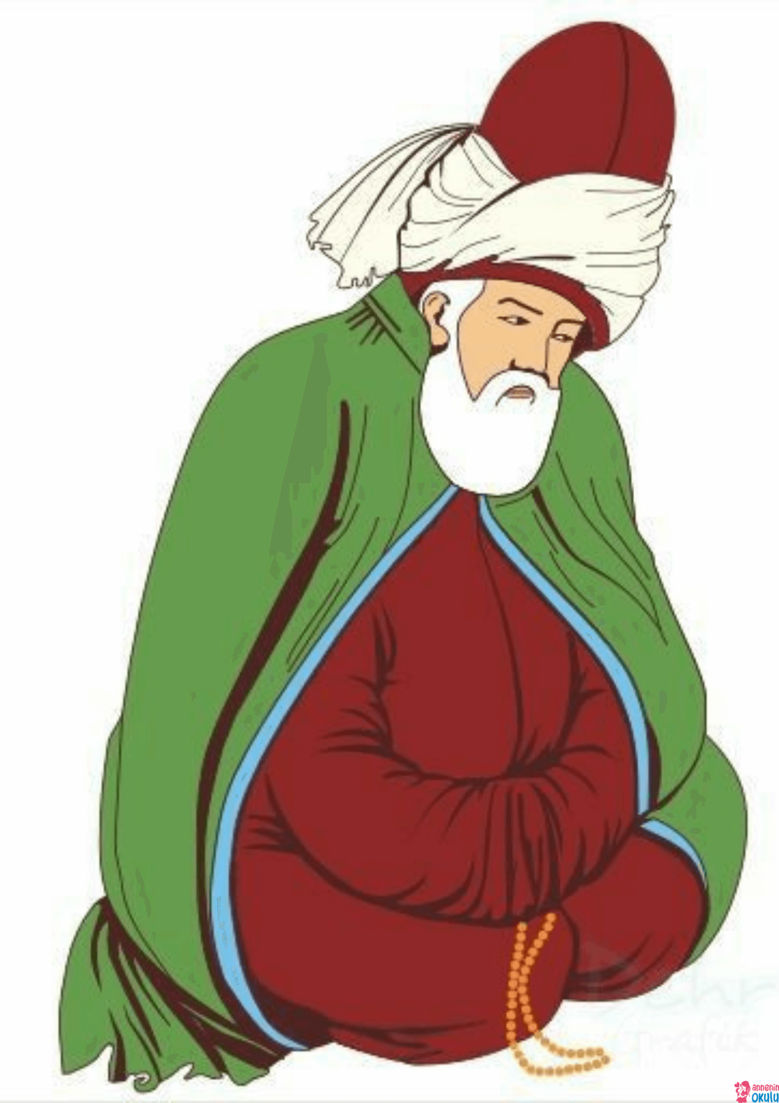 Renkli Renksiz Büyük Boy Mevlana Posteri (Pano için) - Annenin Okulu