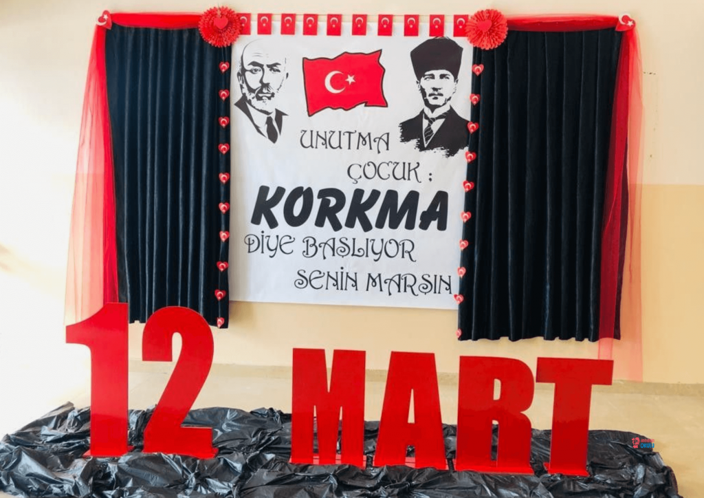 12 Mart İstiklal Marşı Pano İçin Yazı Fontu - Annenin Okulu