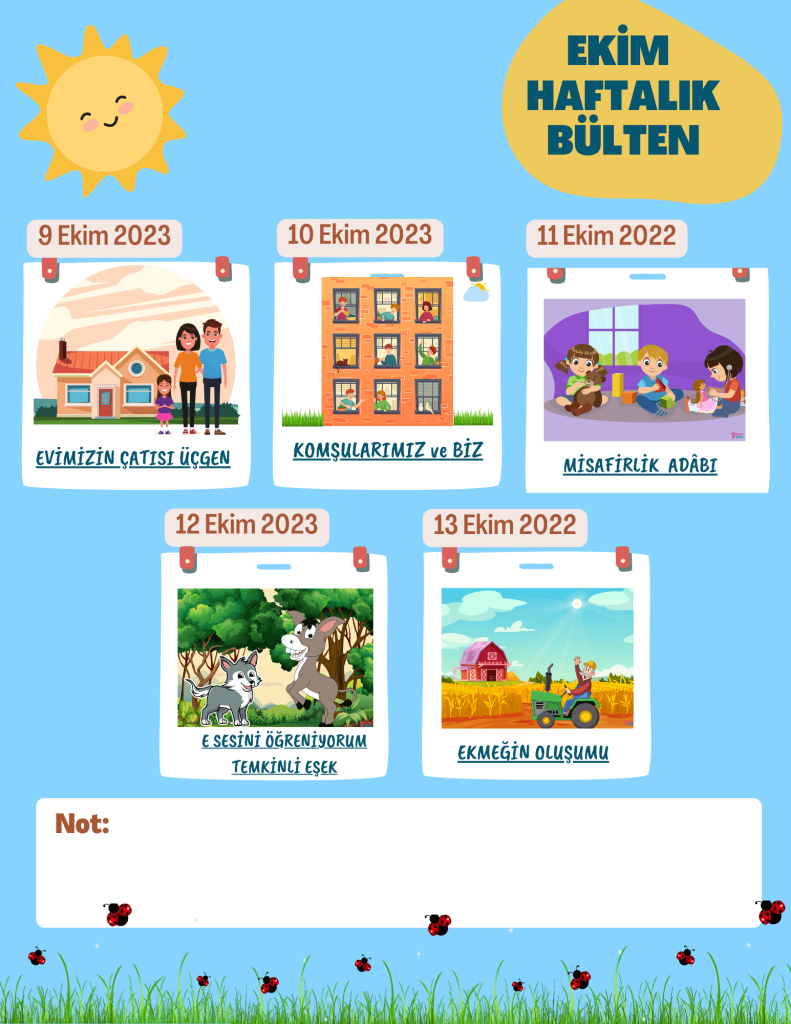 Ekim Aylık ve Haftalık Bülteni - Annenin Okulu