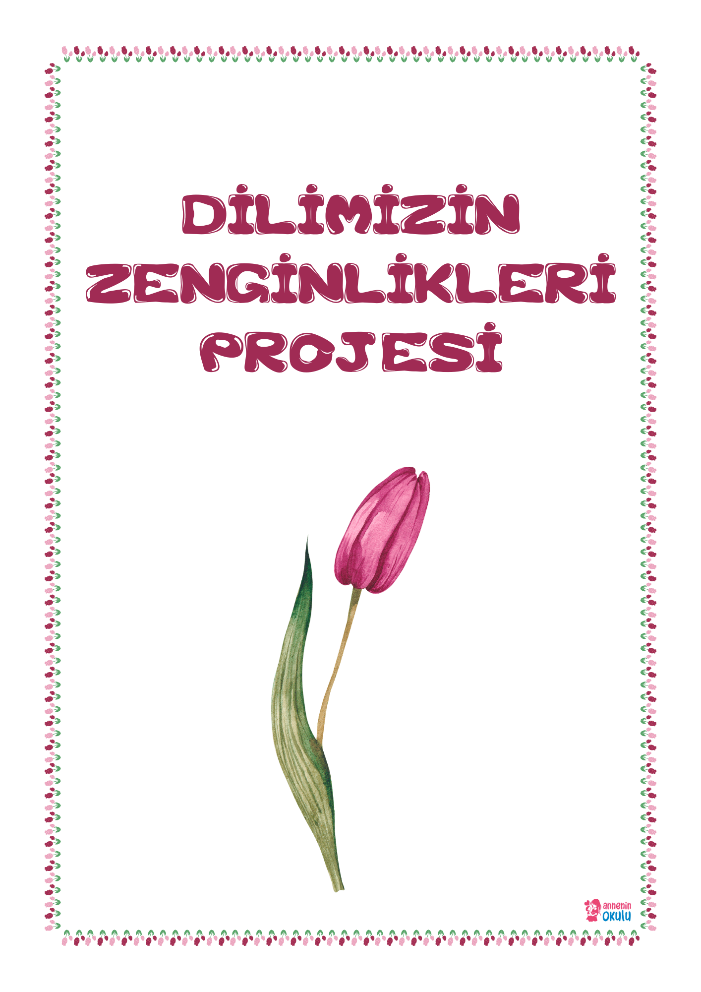 Dilimizin Zenginlikleri Projesi Dosya Kapağı - Annenin Okulu