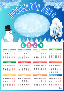 2024 Yılı Takvim Şablonu - Annenin Okulu